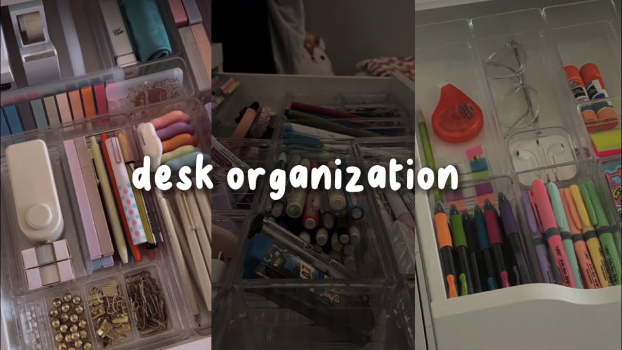 asmr desk organization - YouTube