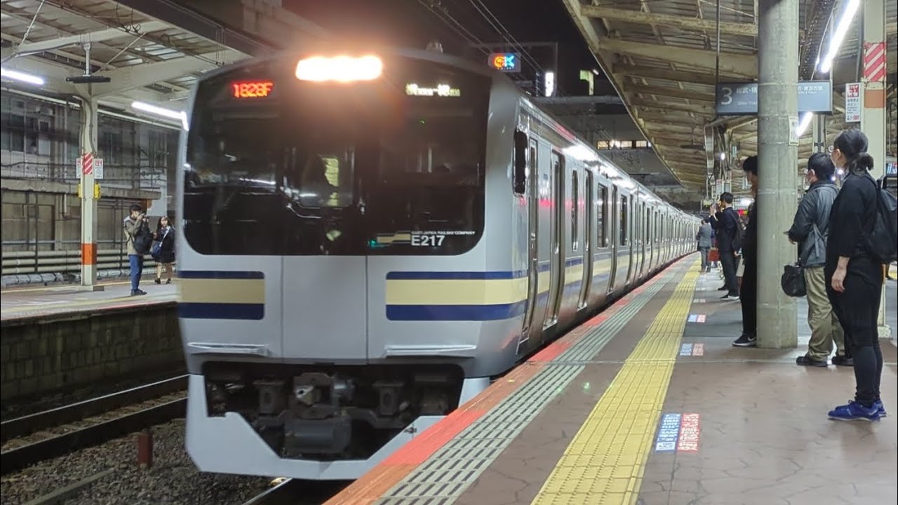 【旧塗装リバイバル！】E217系 Y-101編成＋Y-42編成 津田沼駅入線 - YouTube