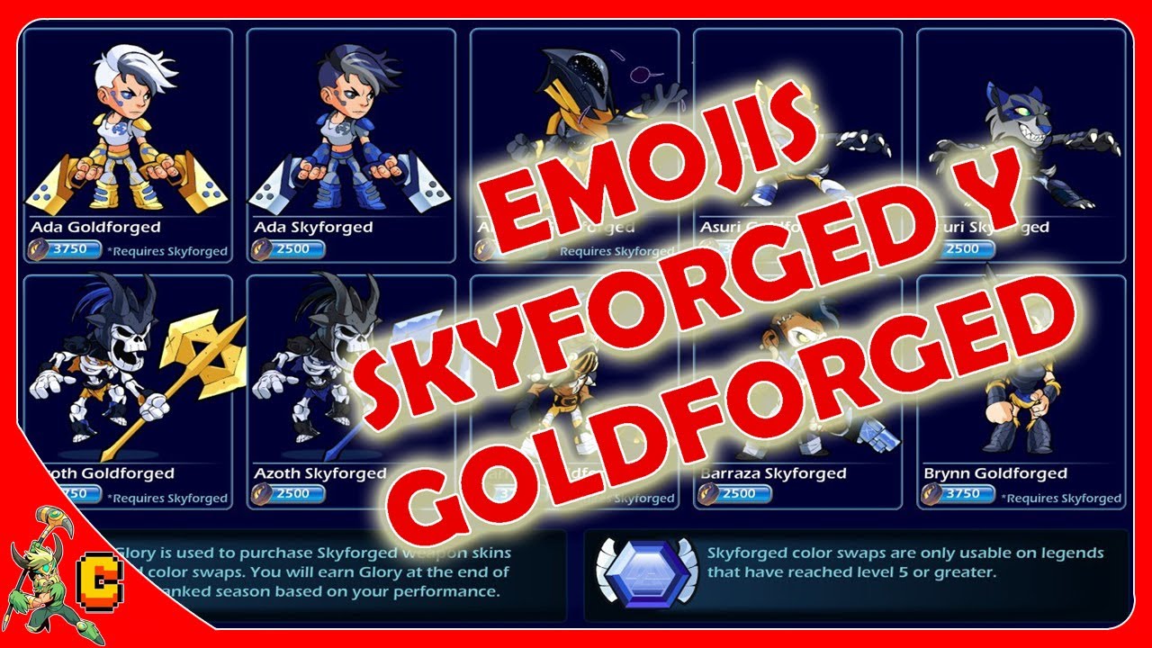 Brawlhalla: Nuevos emojis Skyforged y goldforged en la tienda de competitivo en el próximo ...