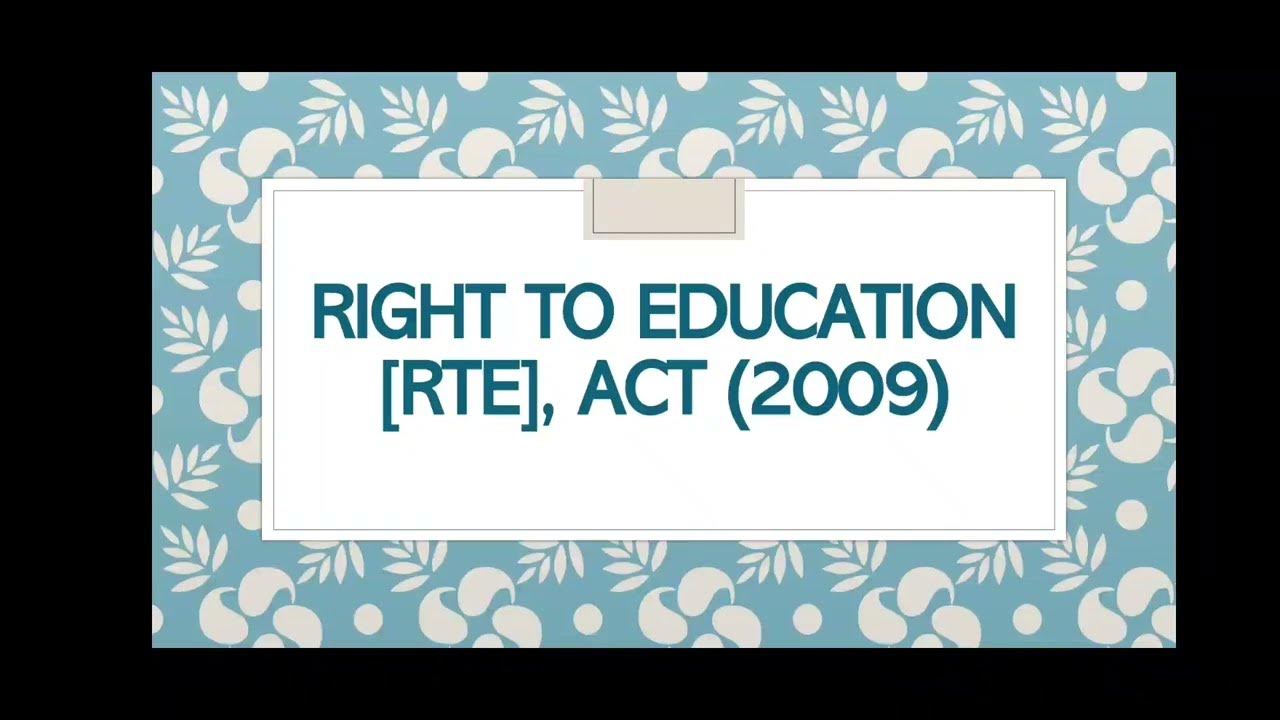 Right To Education [rte] Act 2009 Notes Of Rte Act Free And