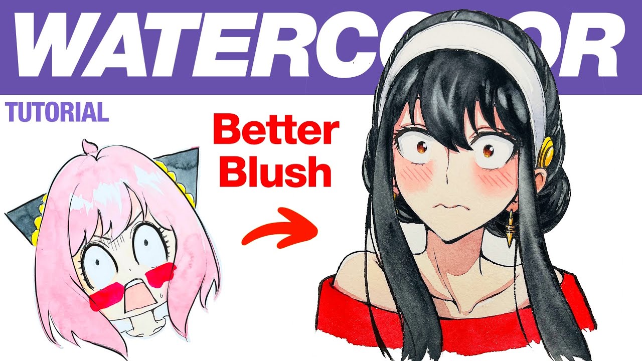 How to use "Wet-in-wet" to add blush [Watercolor Anime Tutorial] - YouTube