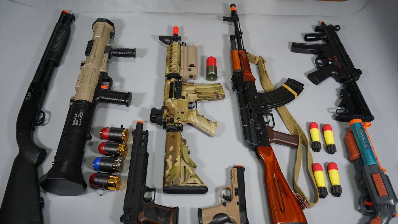 AK47 And Grenade Launcher M4 Airsoft Toy Gun -Nerf Gun Rocket Launcher ...