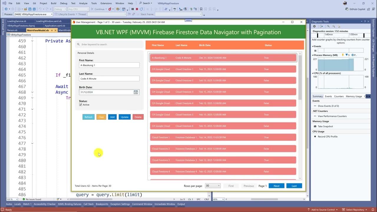 VB.NET WPF MVVM: Firestore CRUD Demo with Repository Pattern - YouTube