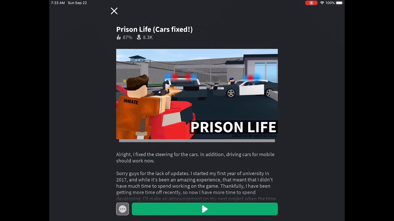 I tried to survive Prison life (Cars fix) rolbox - YouTube