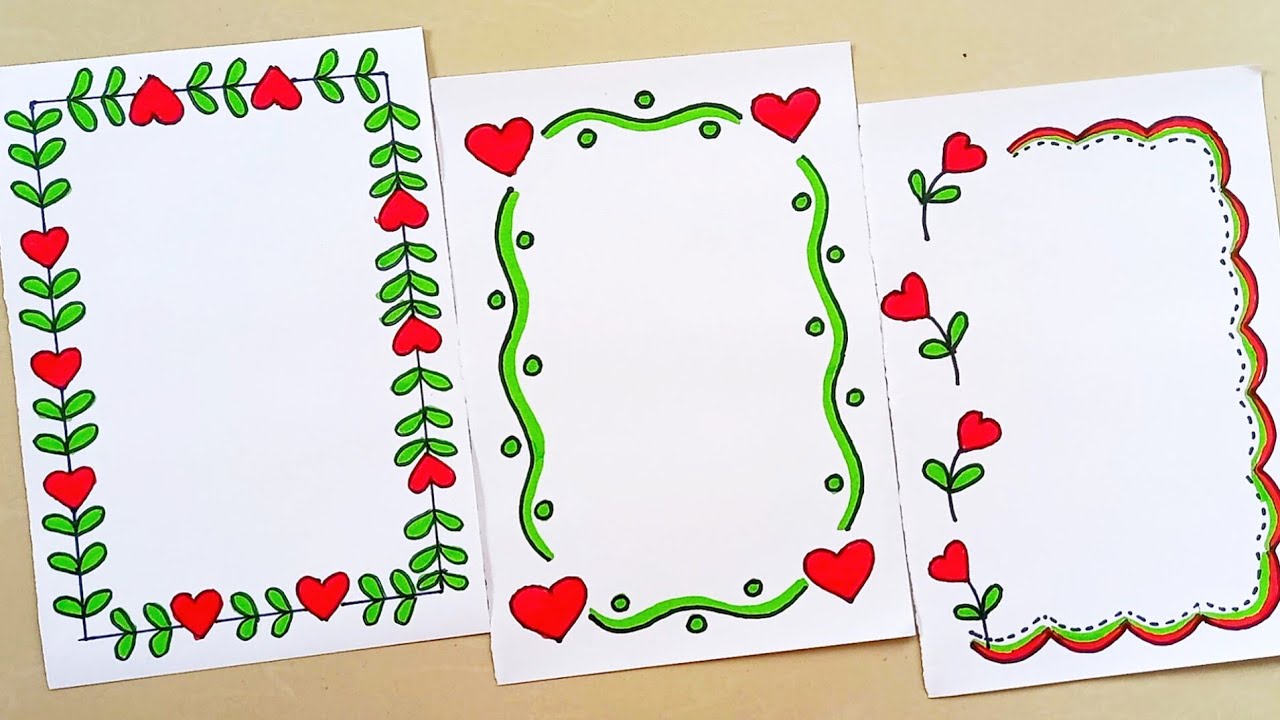 3 Easy project work design borders | Simple and quick border designs ...