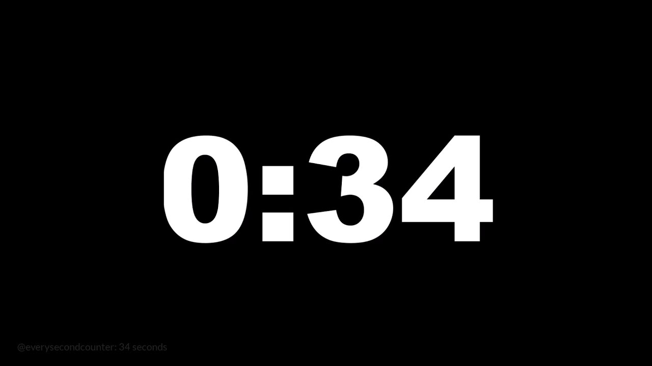 34 seconds [34 secs] clock timer countdown || Alarm Focus - YouTube