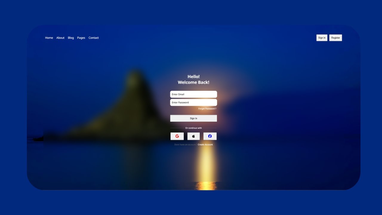 Modern Login Form Using HTML & CSS | Responsive UI Design Tutorial ...