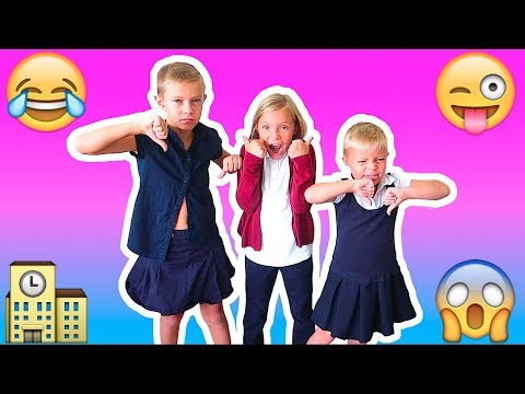School CLOTHES SWAP Challenge with my BROTHERS!