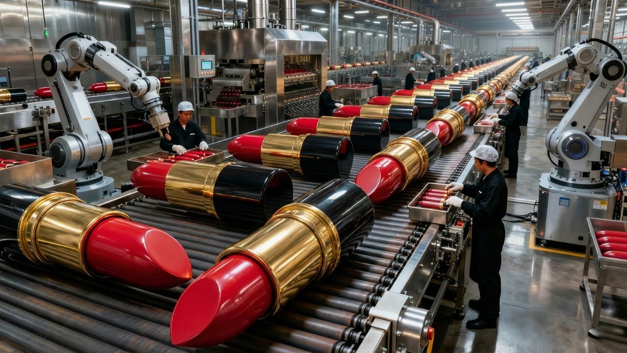 Inside a Giant Lipstick Factory | How Lipstick Is Really Made Step by ...