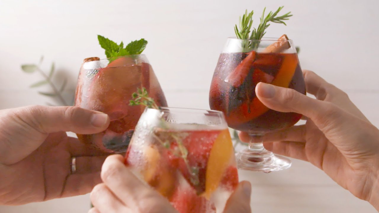 Summer Sangria Spritzers 3 Ways - YouTube