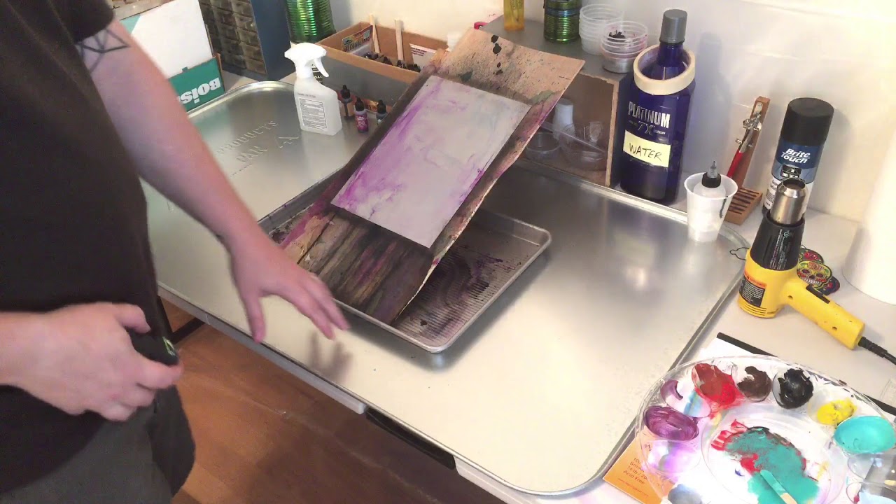 Alcohol Inks: Great Table Tray - YouTube