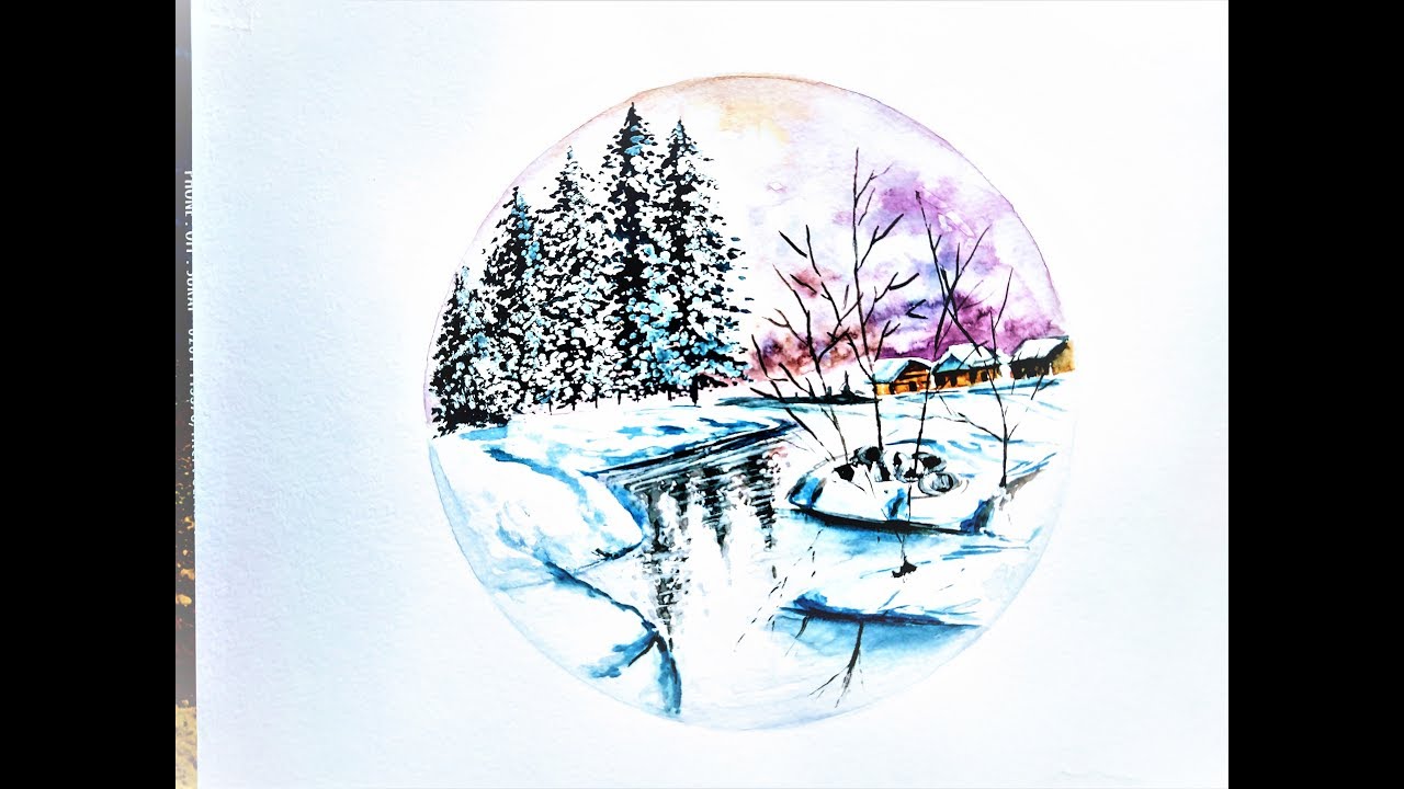 Step by Step Winter Season Painting Tutorial | Easy Painting - YouTube