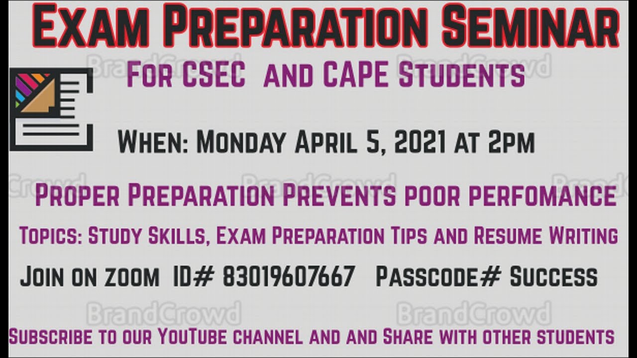 Exam Preparation Seminar for CSEC and CAPE Students - YouTube