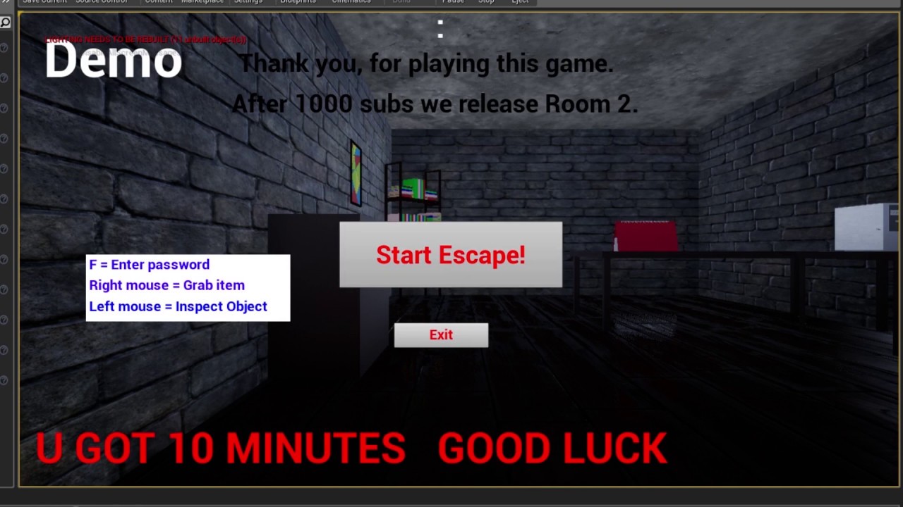 Escape Room(Pc game) - Unreal Engine - YouTube