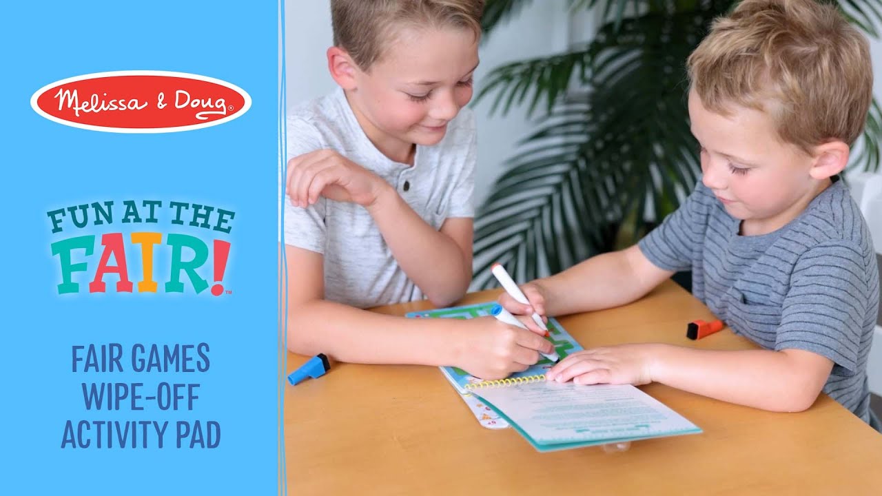 Melissa & Doug Fun at the Fair! Fair Games Wipe-Off Activity Pad - YouTube