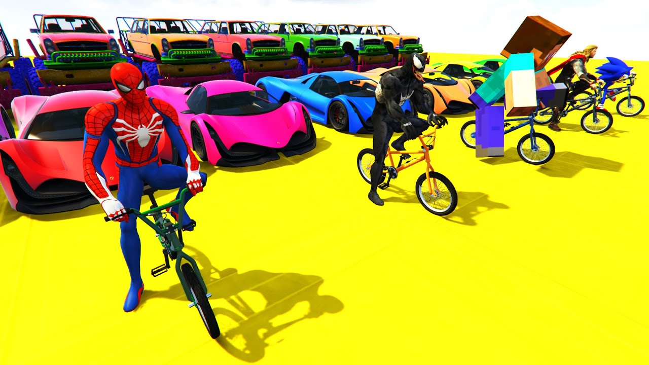 GTA V Epic New Stunt Race For Car Racing Challenge by Trevor and Shark ...