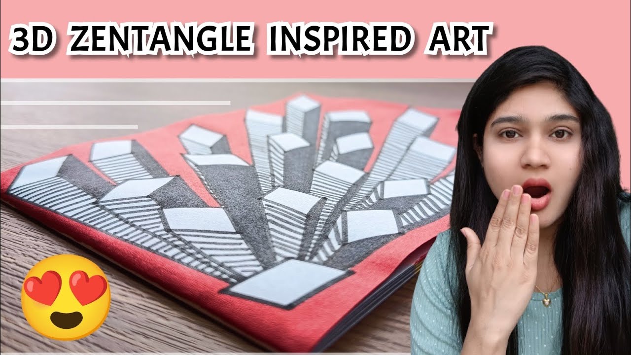 3D Zentangle inspired art step by step, perspective drawing - YouTube
