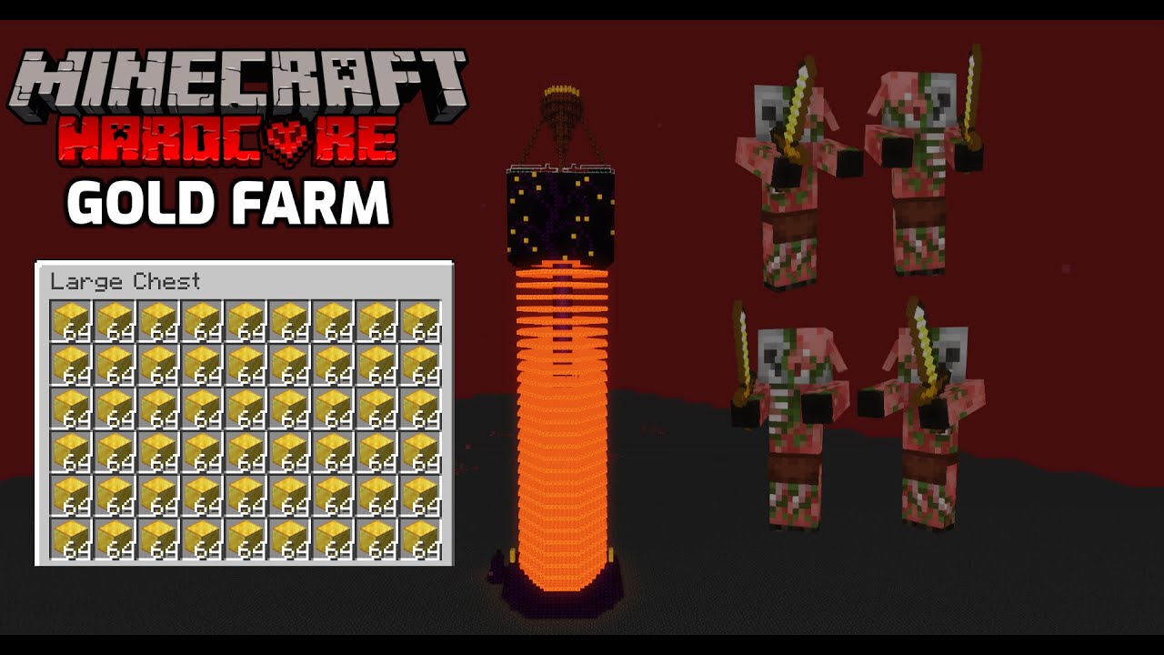 I Built A Giant Gold Farm In Hardcore Minecraft (Farming Every Nether ...