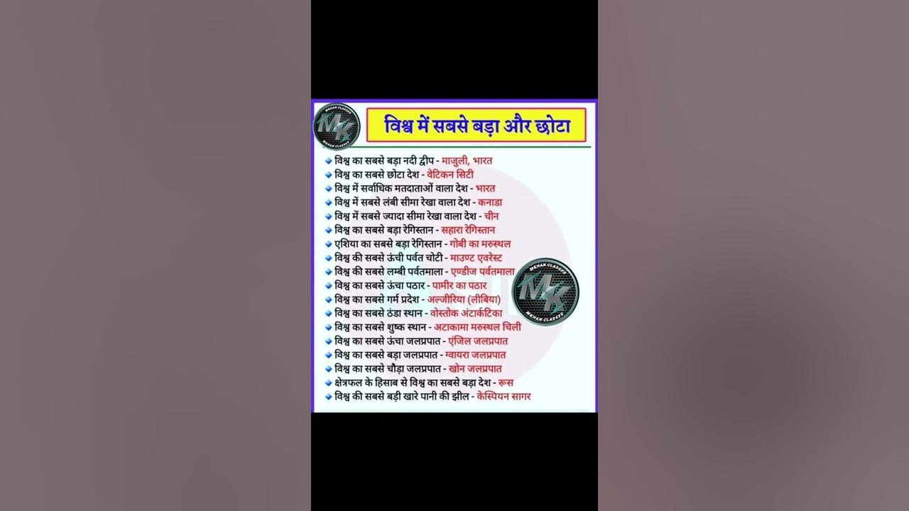 World Largest Smallest Gk Important Gk Questions shorts YouTube world-largest-smallest-gk-important-gk-questions-shorts-youtube