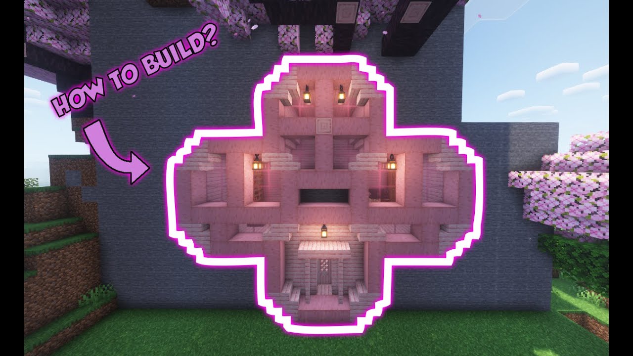 Minecraft Cherry Mountain Base Tutorial - YouTube