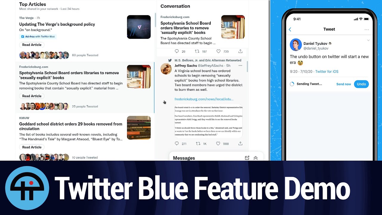 Twitter Blue Feature Demo - YouTube