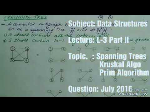 Minimum Spanning tree Algorithm: Prim's, Kruskal Algorithm - YouTube