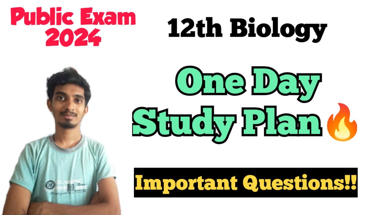 12th Biology One Day Study Plan|Public Exam 2024|Important Questions 💥 - YouTube