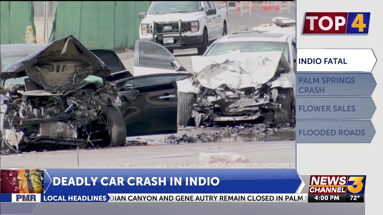 One person killed, three injured in head-on crash in Indio - YouTube