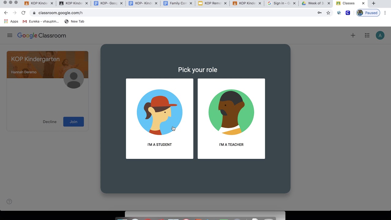 How to Log Into Google Classroom- KOP Kinder - YouTube