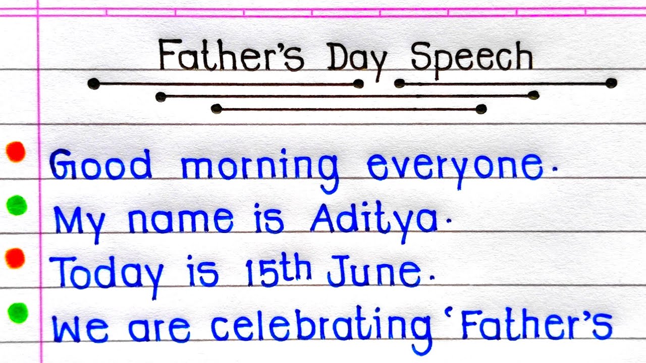 Speech on Father's Day in English | Father's Day Speech in English ...