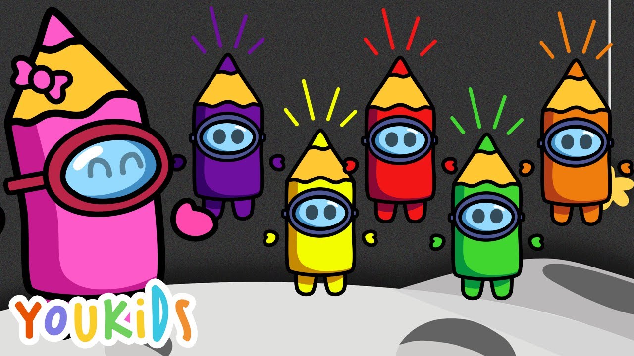 Five Little Monkeys Jumping on the Bed / Among Us Pencils - YouTube