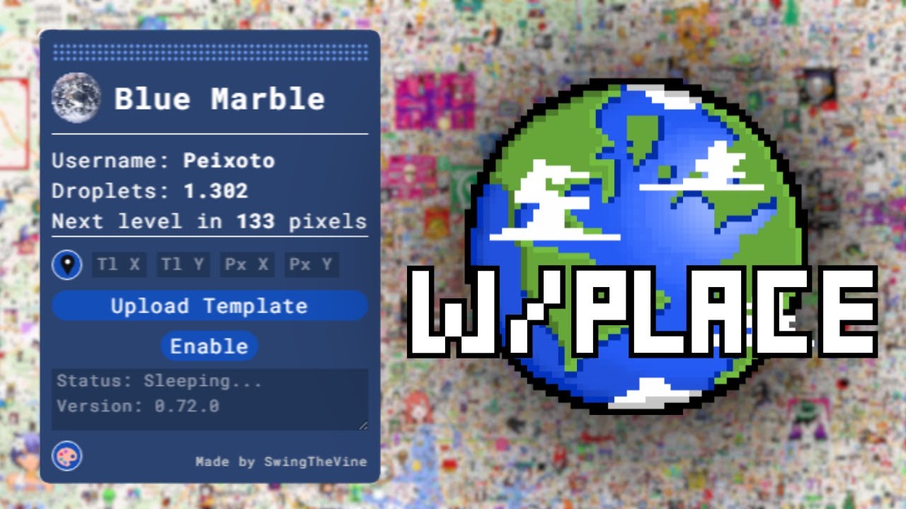 (SUPER RÁPIDO) Como instalar o BLUE MARBLE no W/PLACE para fazer PIXEL ...