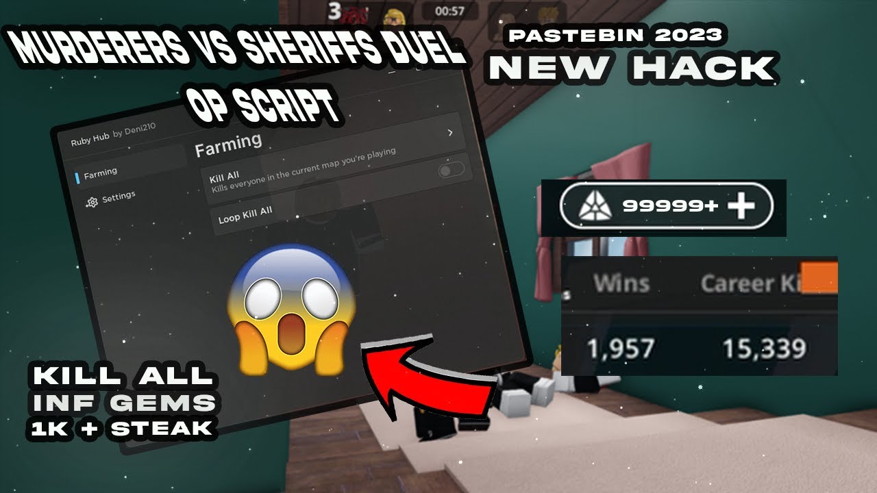 Murderers VS Sheriffs Duel OP Script Pastebin 2023 | Inf Gems | Inf Steak | Auto Win | Kill All ...