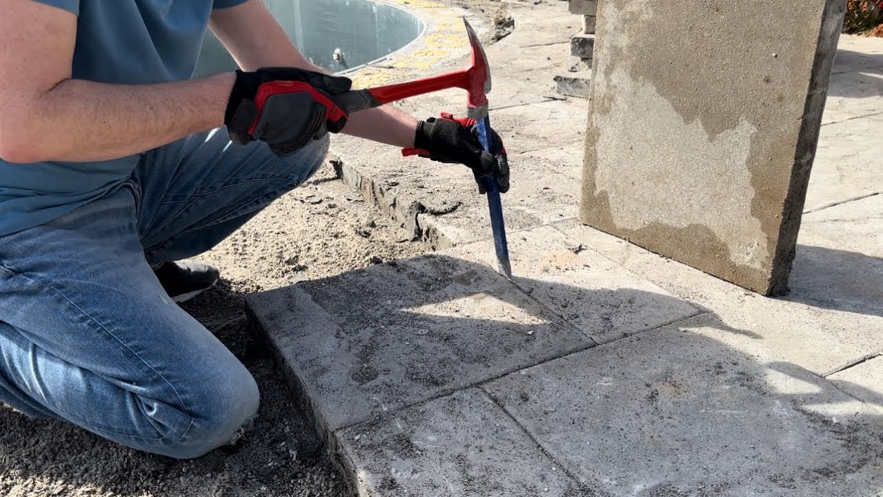How To Remove Concrete Pavers - YouTube