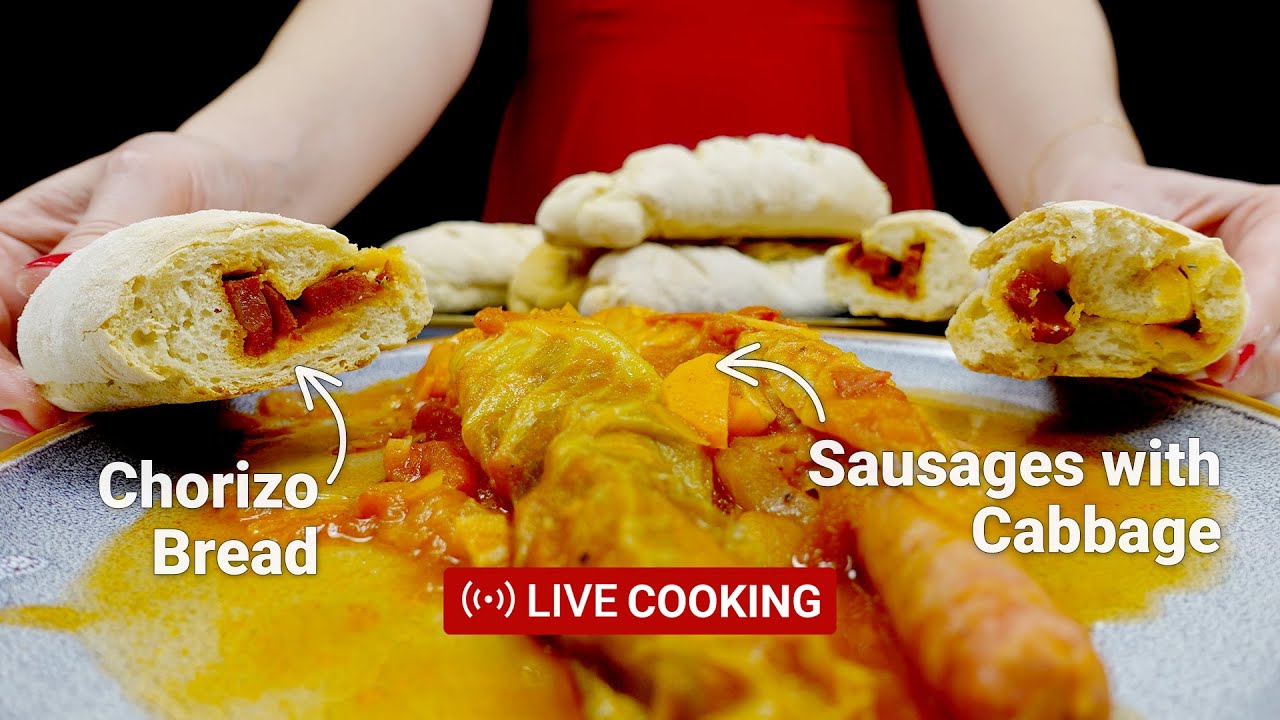 ️ LIVE Cooking 114 - Chorizo Bread (Pão com Chouriço), Sausages with ...