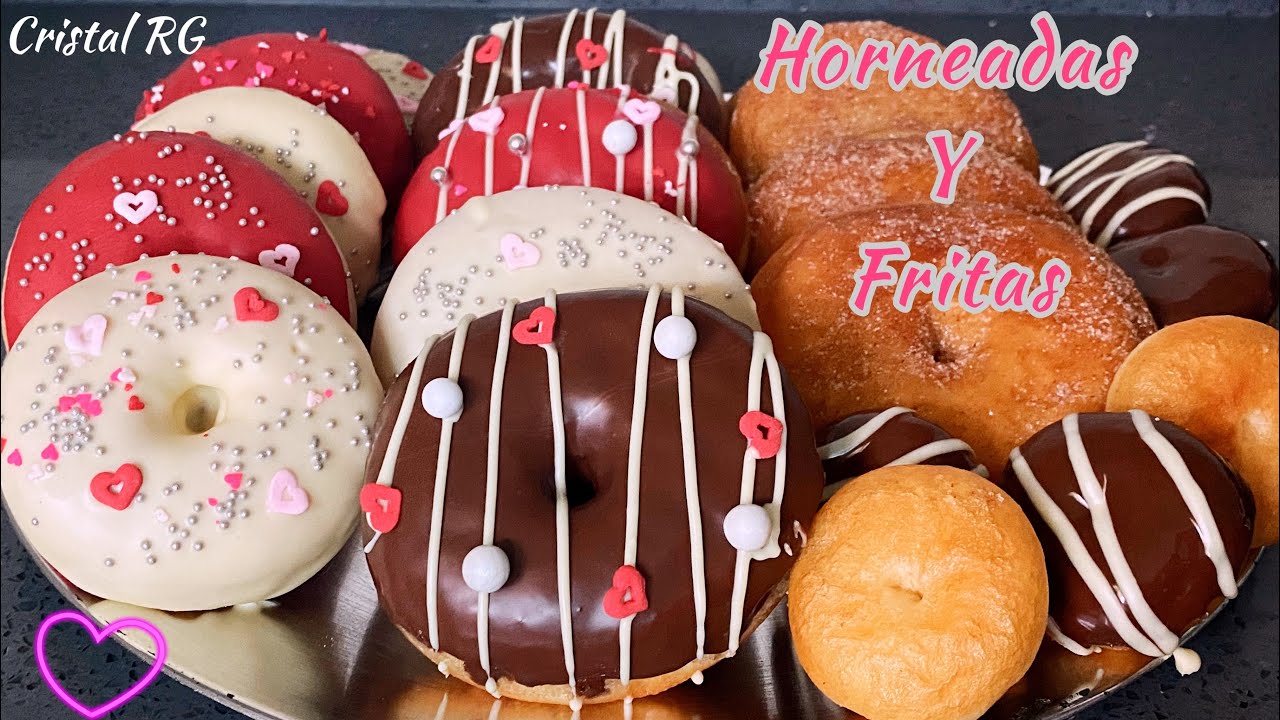 Receta de Donas Fritas y Horneadas|Ideas para regalar| San Valentín ...