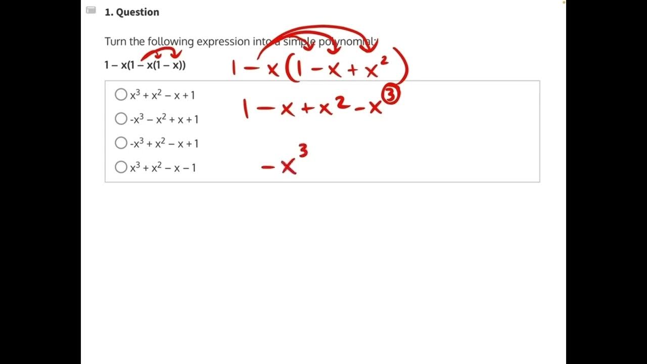 Simplify Polynomials 1 V2 - YouTube