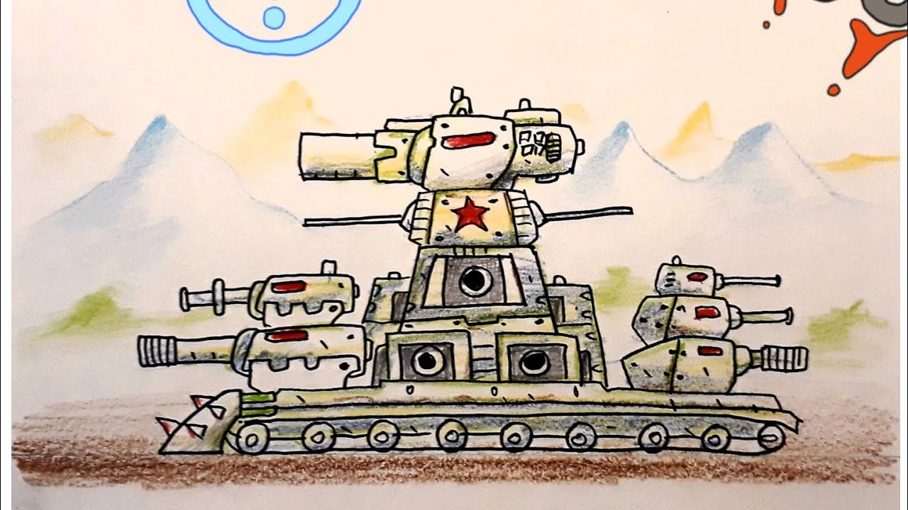 วาดรูปรถถัง | Monster tank,,, cartoon tank drawing - YouTube