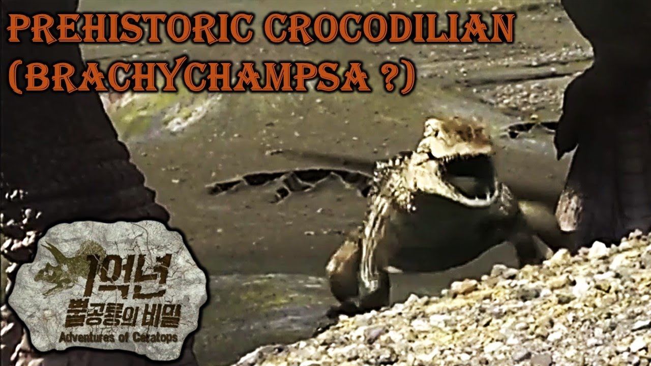 adventure of ceratops prehistoric crocodilian (Brachychampsa ?) screen ...