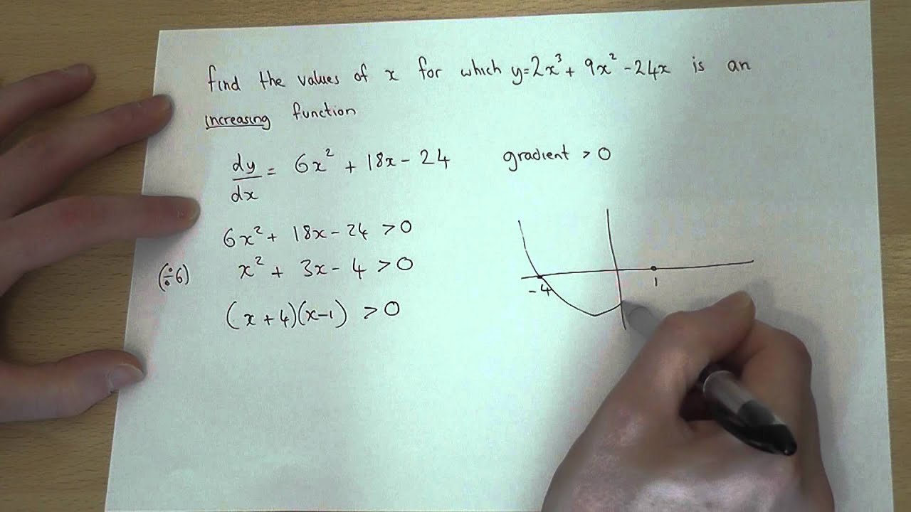 How to differentiate : Increasing and decreasing functions - YouTube