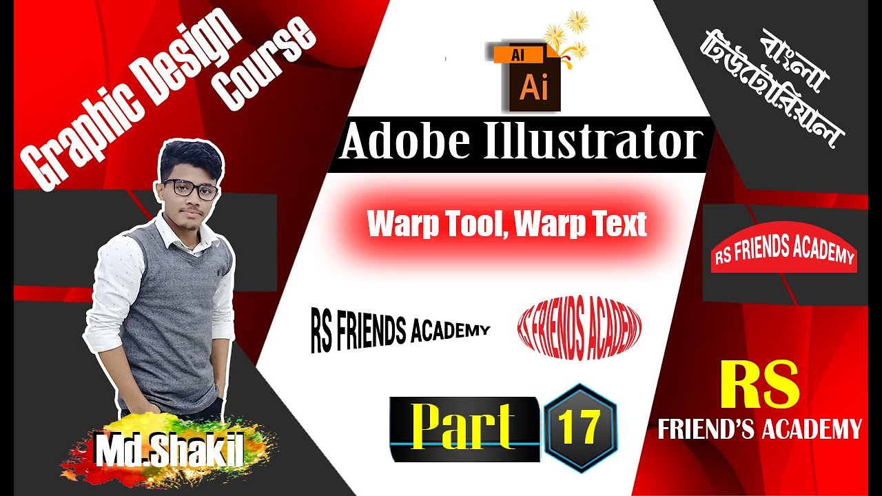 Warp Tool, Warp Text, Envelope Distort || Adobe Illustrator Part-17 ...