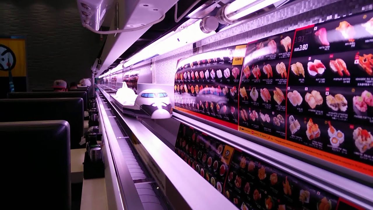 Fancy Shinkansen/Space Shuttle/Train Conveyor Belt at Genki Sushi ...