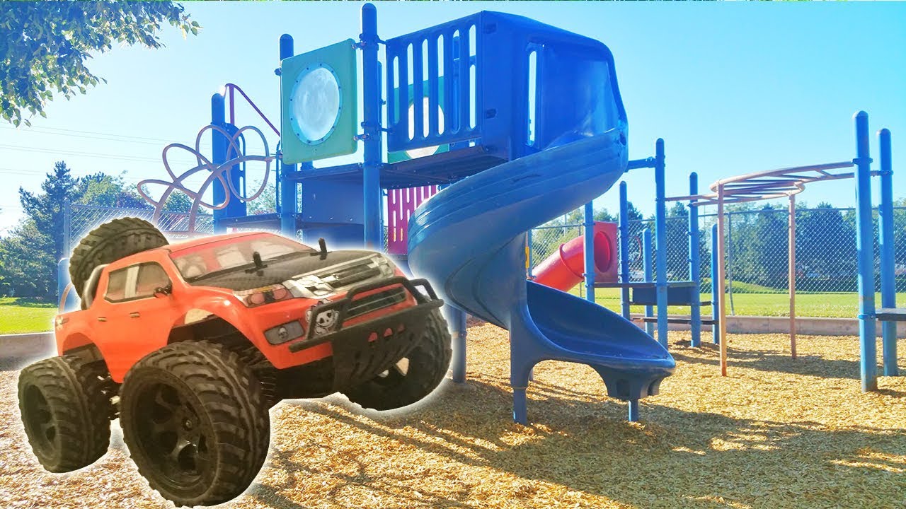RC Toy Truck on the Playground | Toy Adventures - YouTube