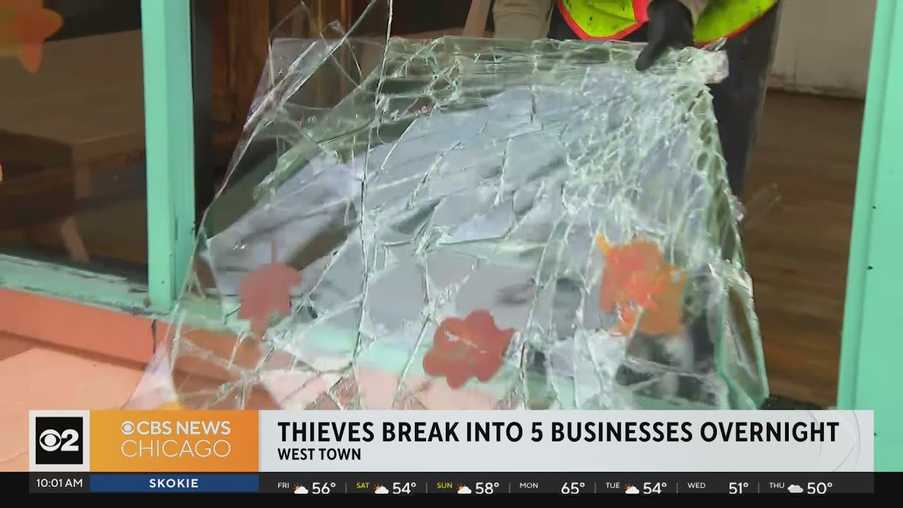Thieves break into at least 5 businesses overnight - YouTube