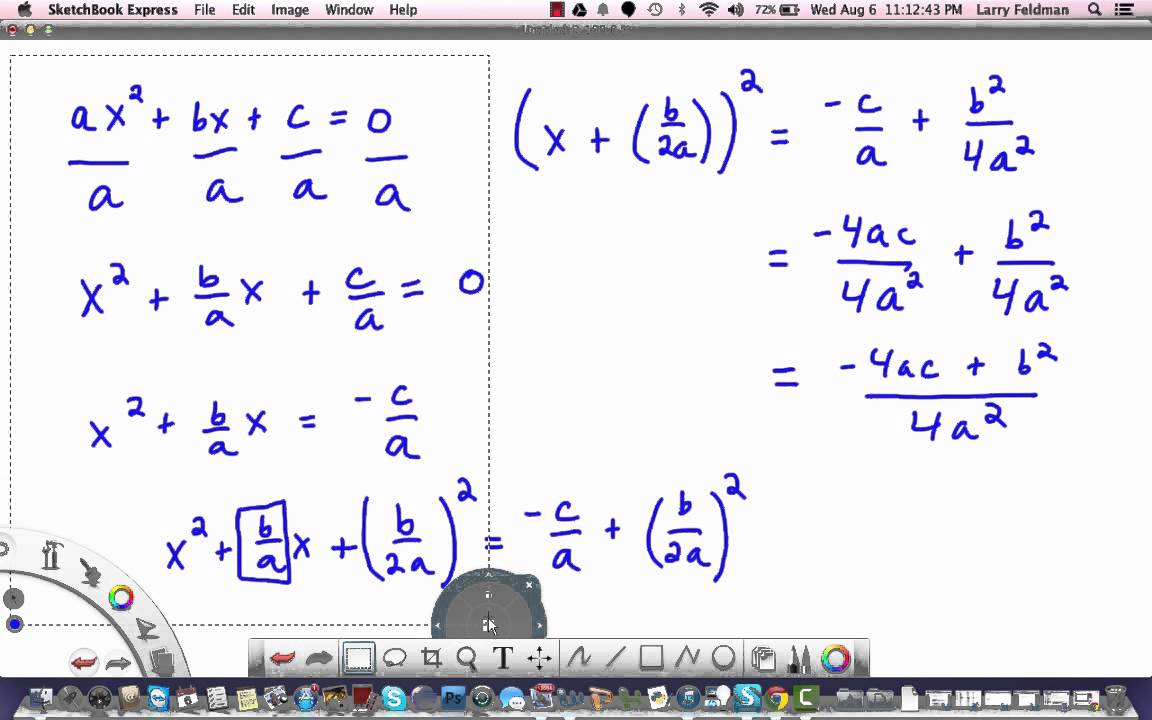 Derivation of Quadratic Formula - YouTube