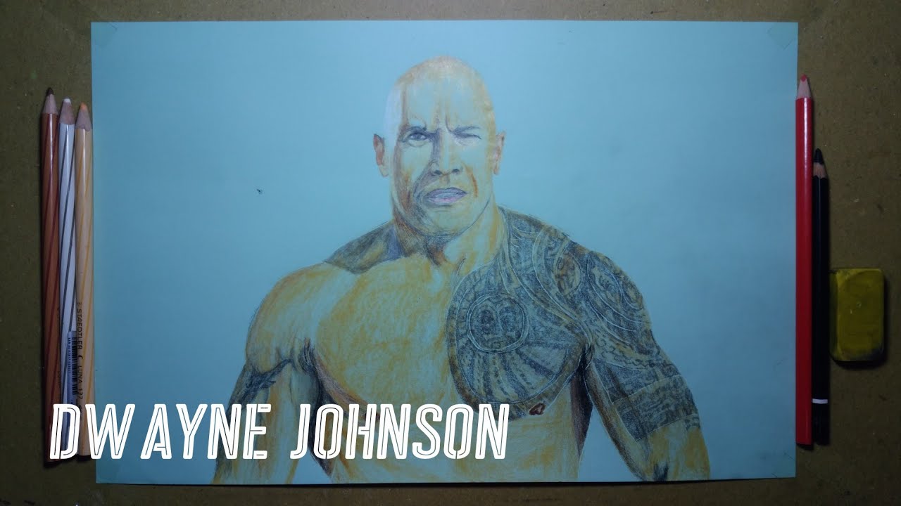 Dwayne Johnson realistic drawing | Colored pencil - YouTube