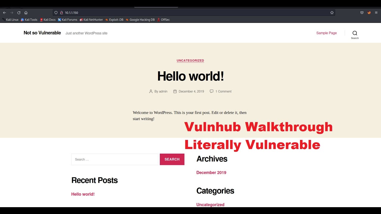 Cyber Security | Ethical Hacking | Pentesting Lab | Vulnhub ...