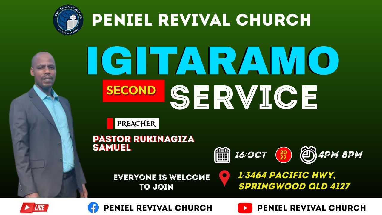 PENIEL REVIVAL CHURCH || IGITARAMO SERVICE - With Pastor RUKINAGIZA ...