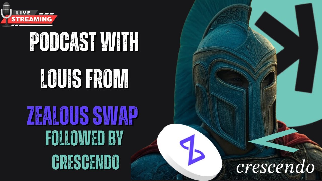KASPA LIVE STREAM WITH LOUIS FROM ZEALOUS SWAP ---FOLLOWED BY CRESCENDO ...