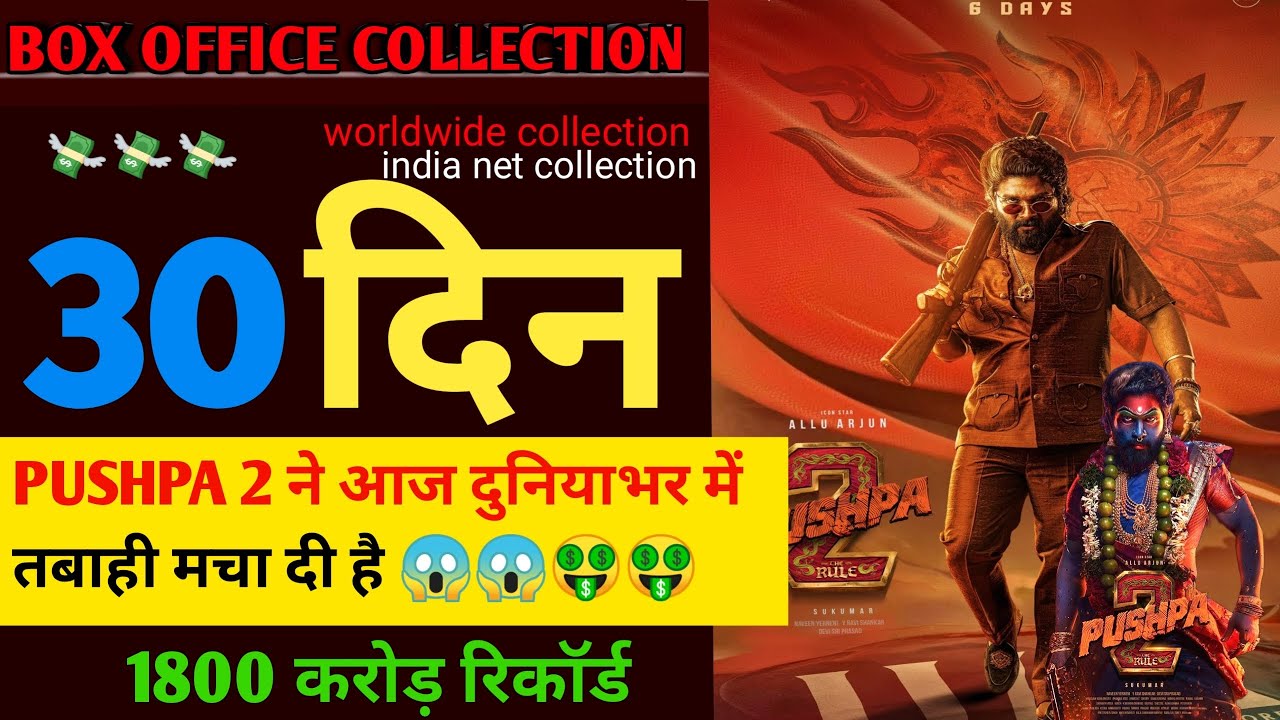 PUSHPA 2 BOX OFFICE COLLECTION DAY 30 | Pushpa 2 worldwide 🤑🤑Box office ...